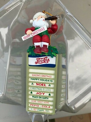 MATRIX PEPSI-COLA SANTA CLAUS 1997 Christmas ORNAMENT MIB Santa's List ...