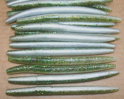 5" Stick Senko Style Baby Bass w/Green Fleck 100 count bag bulk Plastic ...