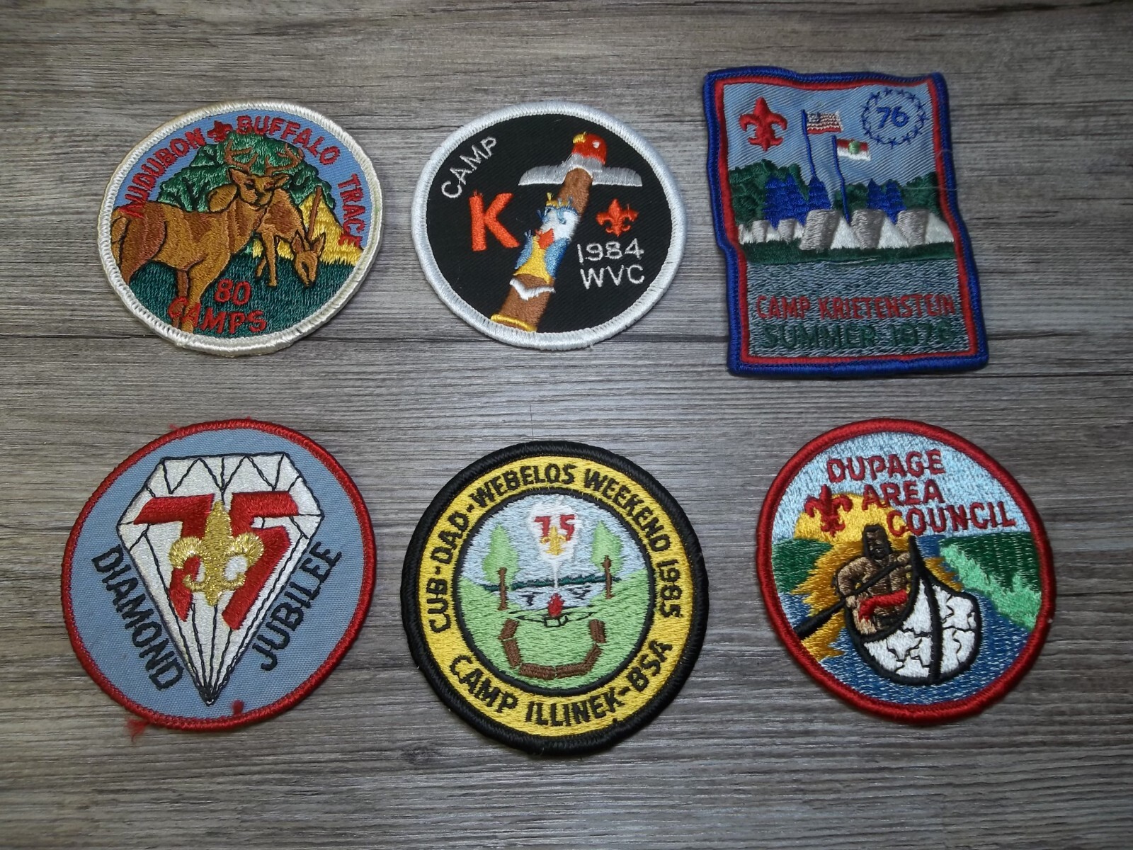 Boy Scouts of America patches lot of 6 75 diamond jubilee, Kruetenstein ...