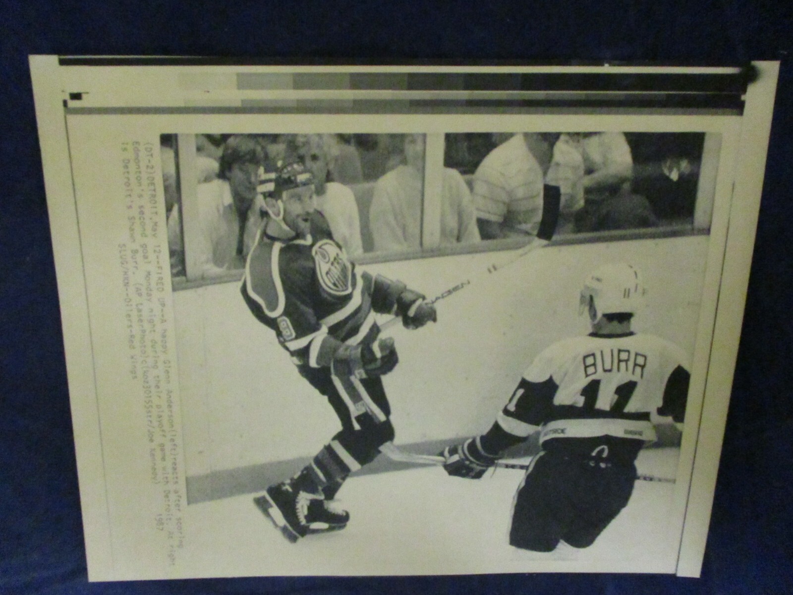 1987 Glenn Anderson & Shawn Burr NHL EDM/DET Vintage Wire Press Photo ...