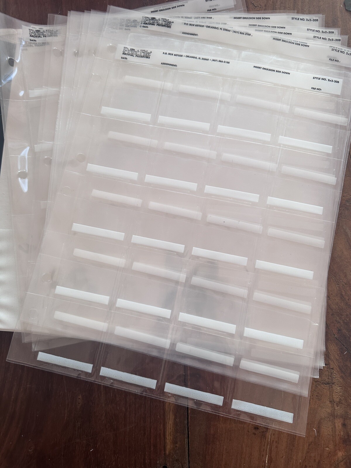 Print File 2x2 20B Archival 35mm Sheets for 20 Slides, Lot Of 10 pages ...