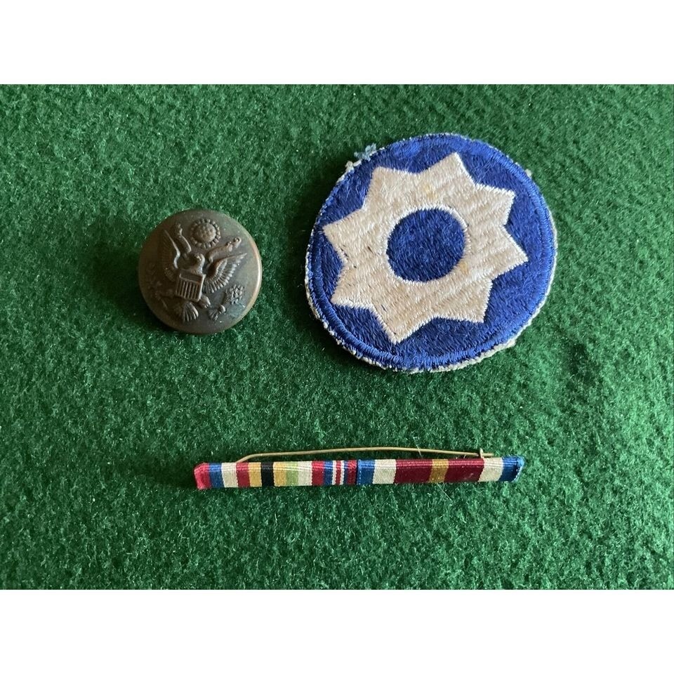 WWII - U.S. ARMY 8th SERVICE COMMAND PATCH RIBBON BAR, UNIFORM BUTTON ...