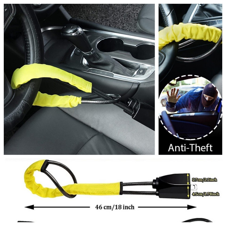 Heavy Duty AUTO Anti Theft Car Security Rotary Universal Steering Wheel ...