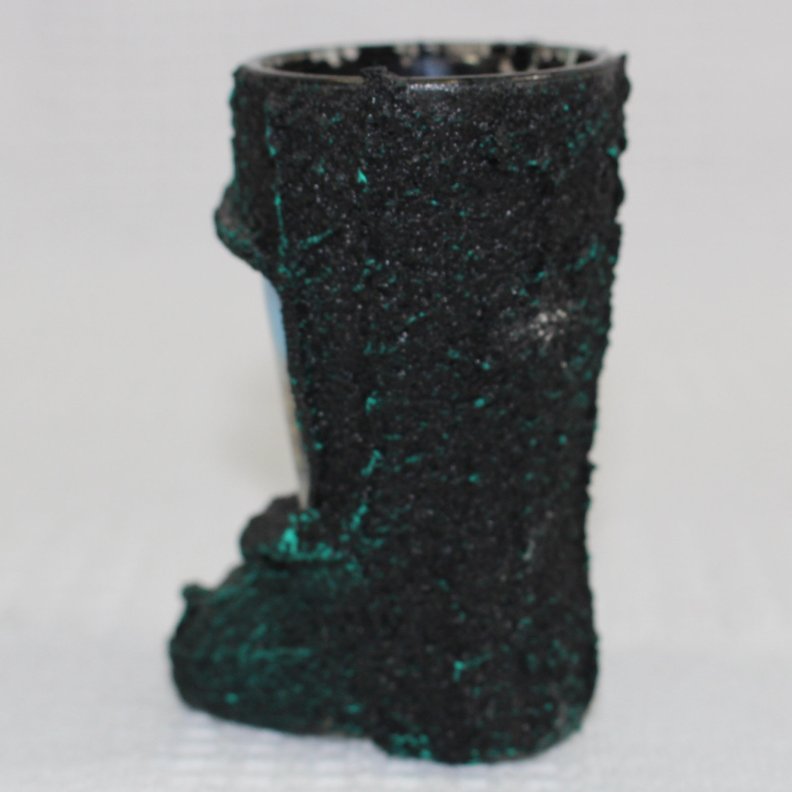 Milano Italy Boot Shot Glass Black and Green Stone Covering | eBay