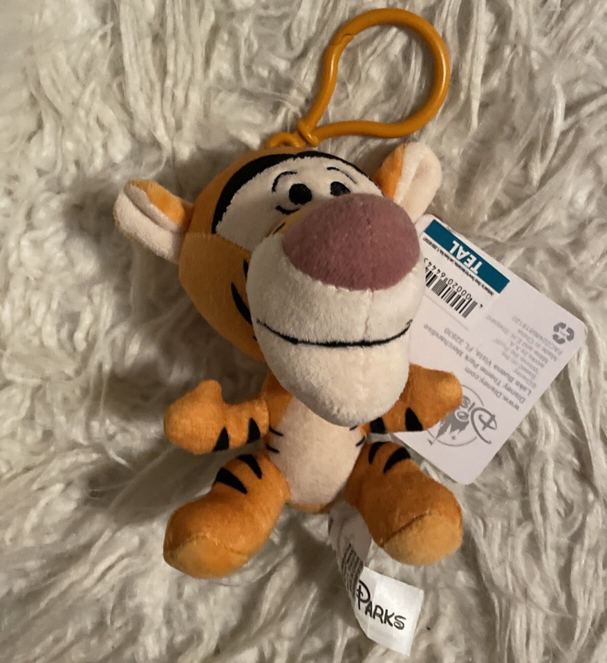 Disney Parks Tigger Pooh Big Head Plush Purse Hanger Keychain Bag Charm ...