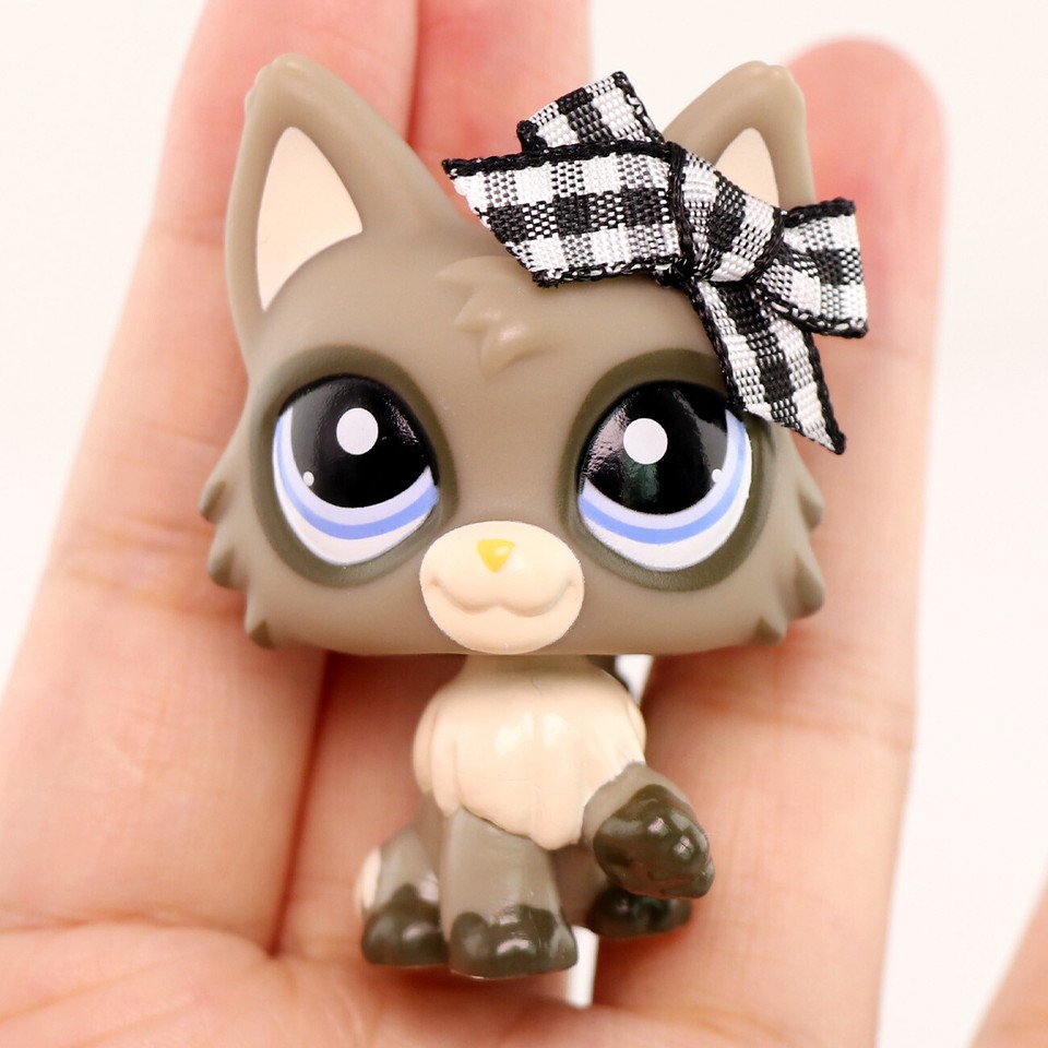 minilpsshop LPS Wolf Cat 1953 Paw up & Black Bow Who Love LPS Kids Gift ...