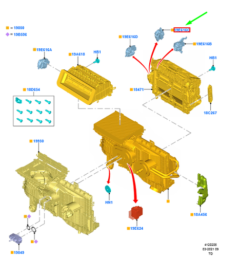 FORD KUGA MK3 Air Plenum Chamber Motor Assy JX6A-19E616-BA 2209785 NEW ...