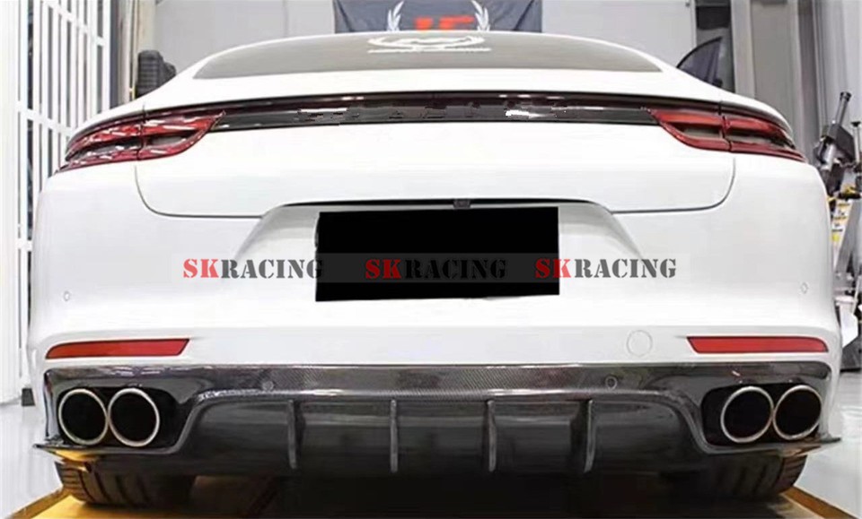 For Porsche Panamera 971 2017-2019 Real Carbon Fiber Rear Bumper Lip ...
