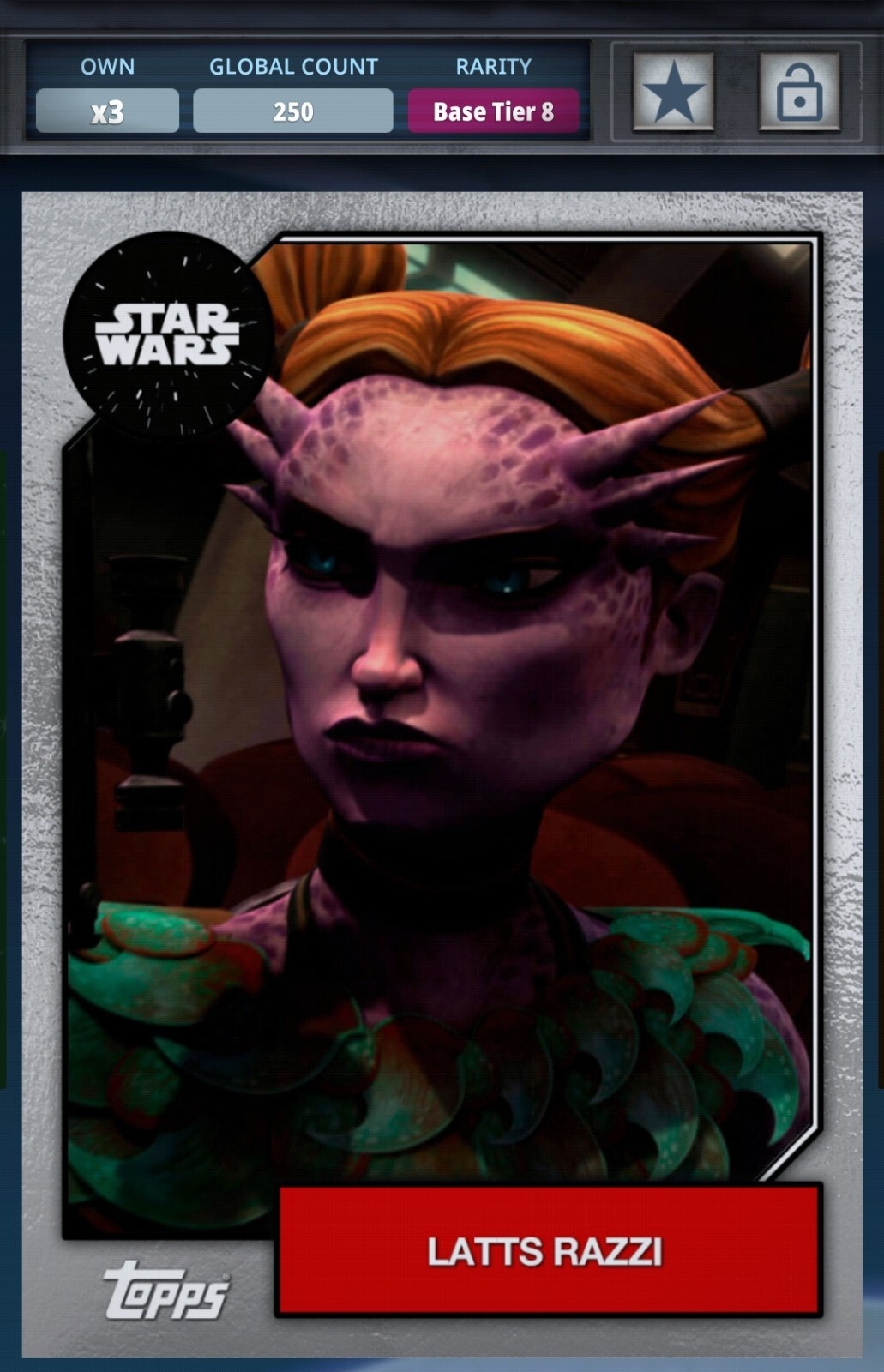 Star Wars Card Trader DIGITAL Silver 2019 Variant Tier 8 LATTS RAZZI | eBay