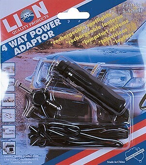 Lion Power Cord With 4-Way Adaptor for Rechargeable Lantern Spotlight ...