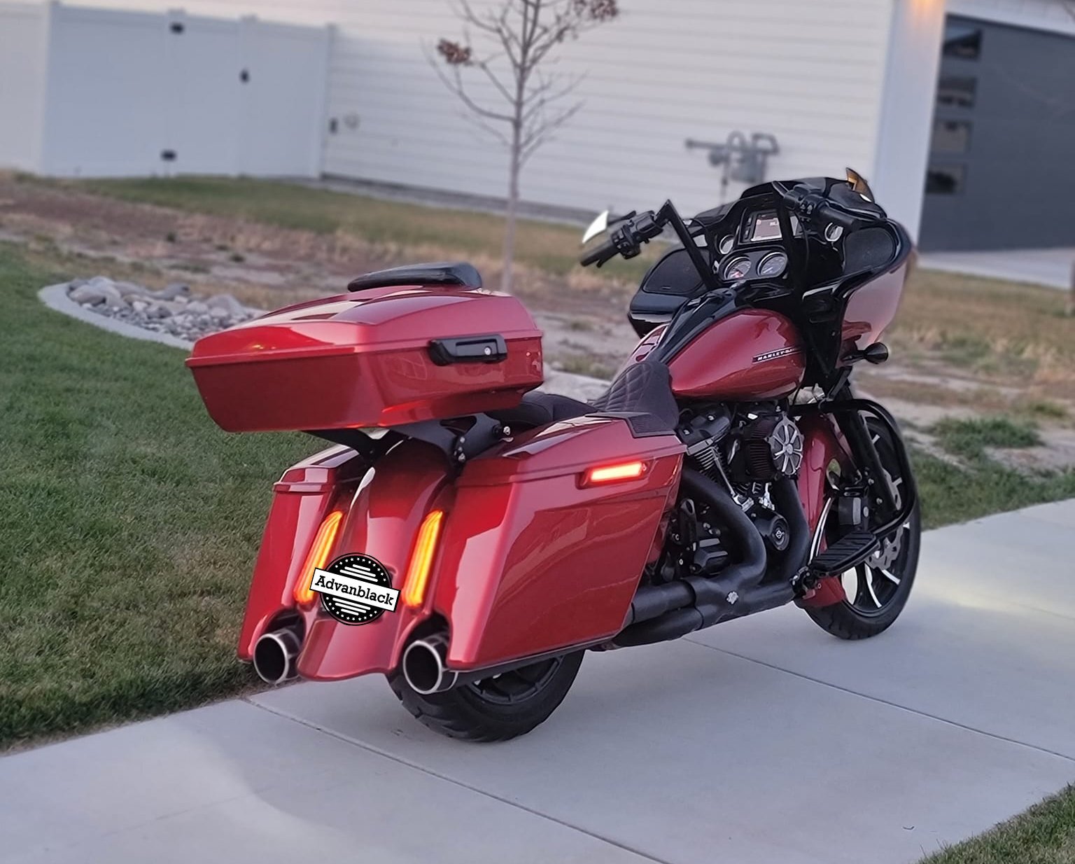 Wicked Red Chopped Tour Pack Pak Luggage Trunk For 1997+ Harley ...