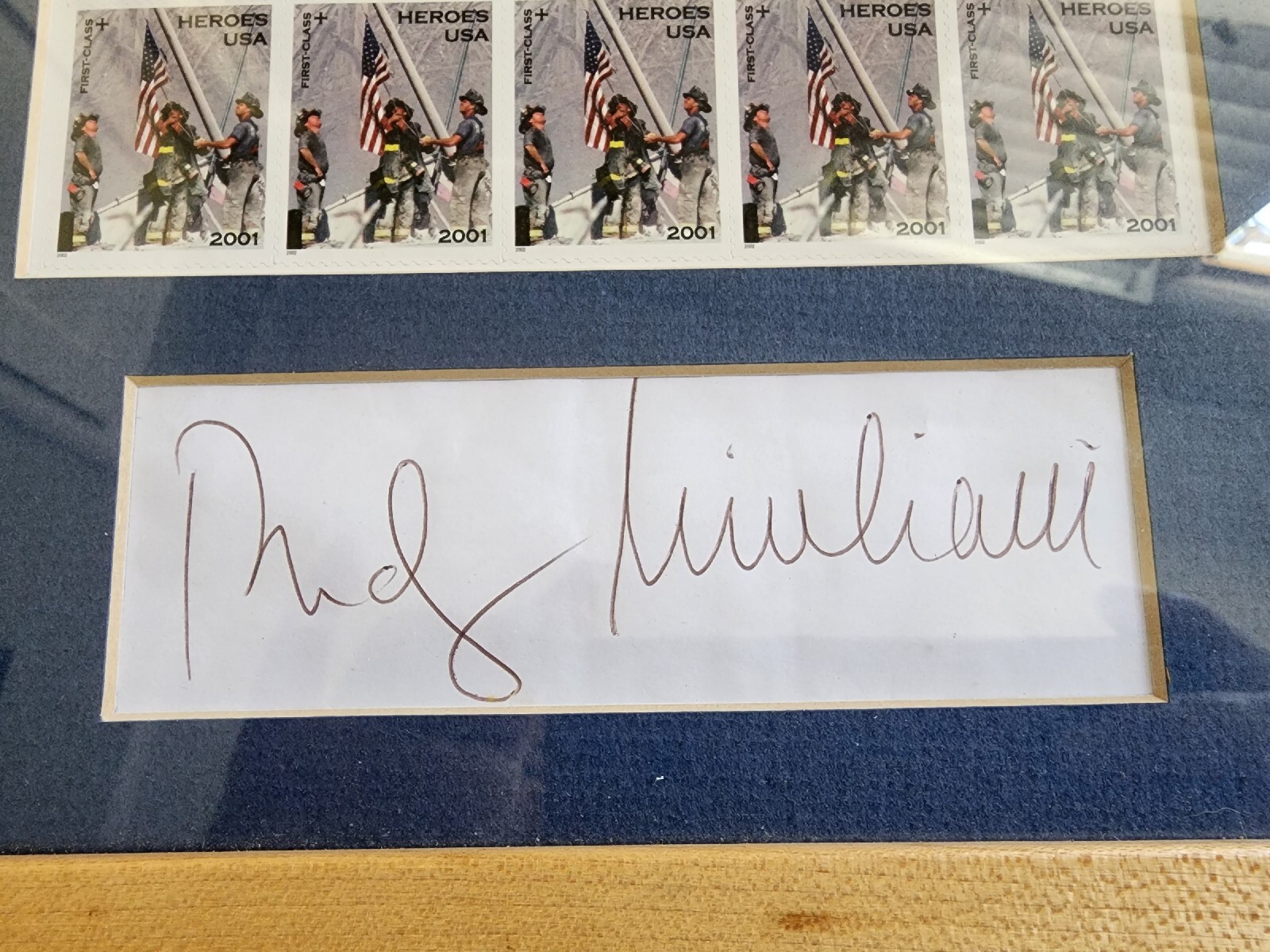 Framed Rudy Giuliani Autograph with Heroes USA 2021 Stamps | eBay