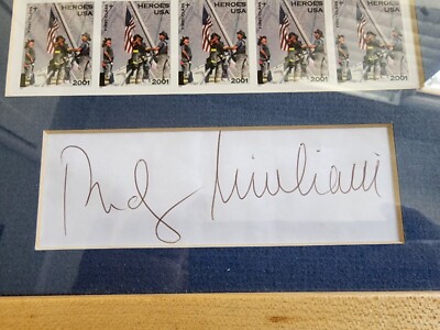 Framed Rudy Giuliani Autograph with Heroes USA 2021 Stamps | eBay