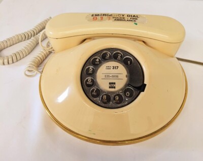 Vintage Pancake Round Rotary Telephone | eBay