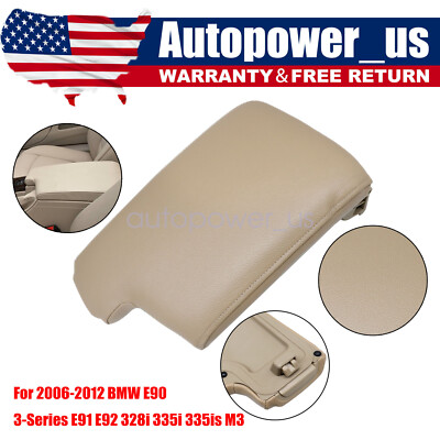 Beige Center ArmRest Cover For 2005 2006-2012 BMW E90 3-Series E91 E92 ...