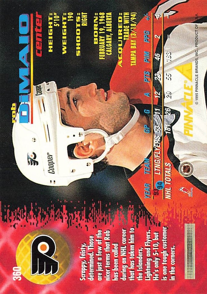 1994 Pinnacle #360 Rob DiMaio Philadelphia Flyers | eBay