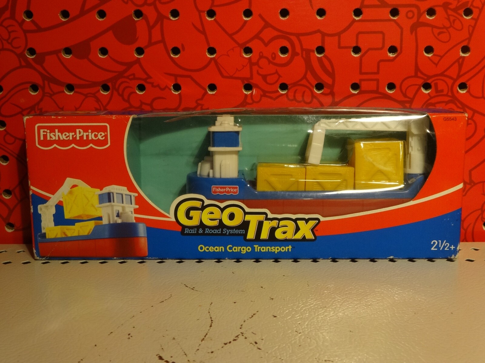 2005 Fisher Price GeoTrax Ocean Cargo Transport Ship Boat Vehicle Sea ...