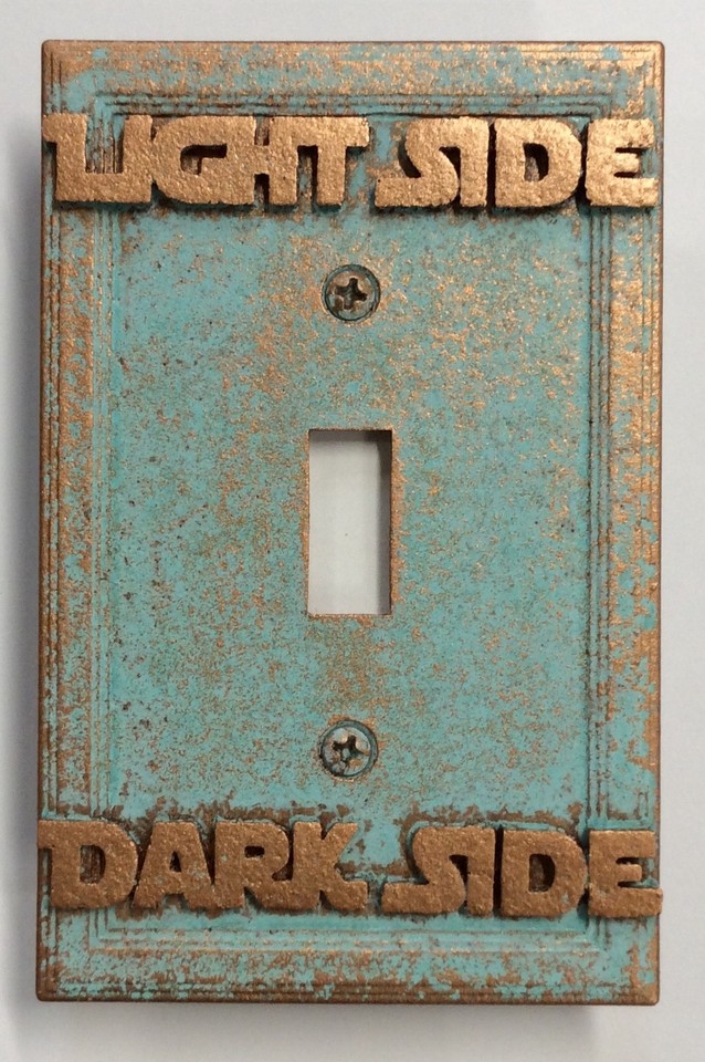 Star Wars (Light/Dark Side) Light Switch Cover - Aged Copper/Patina or ...