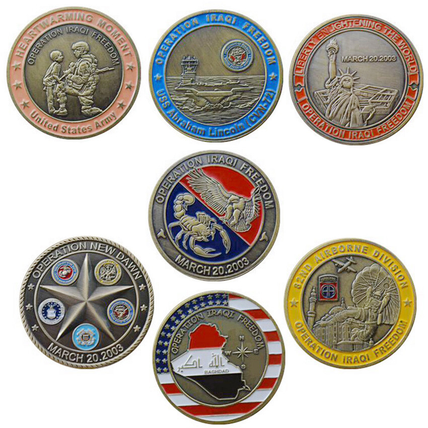 7 Pcs/Set Operation Iraqi Freedom The Iraq War Souvenir Challenge Coin ...