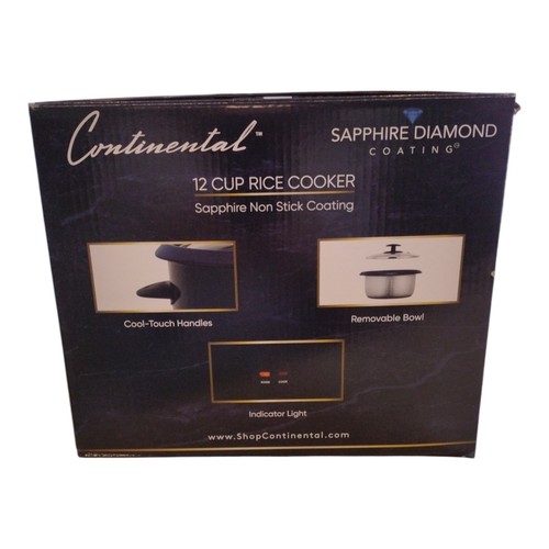 Continental Sapphire Diamond 12 Cup Rice Cooker Non-Stick w/Warm ...