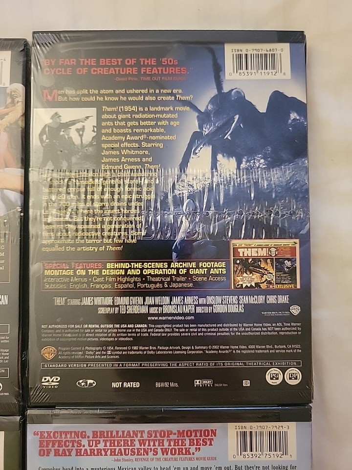 Sci-Fi DVDs WB Lot Of 4 The Thing, The Time Machine, THEM, Valley Of ...