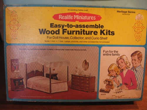 VTG Real Life Miniatures Wood Furniture Kit Heritage Series Bedroom 188 ...