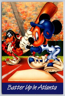 Postcard Mickey at Bat Walt Disney Company Mickey Mouse Playing ...