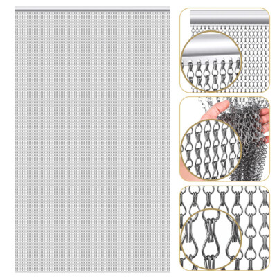 Fly Screen Chain Curtain Aluminum Door Metal Chain Insect Blinds 214cm ...