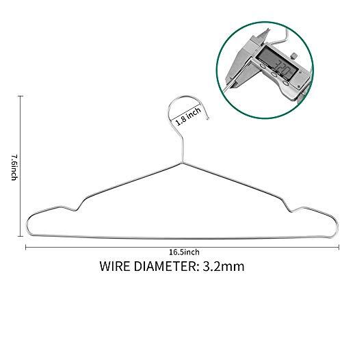 40 Pack Heavy Duty Metal Wire Hangers Stainless Steel 16.5" Space ...