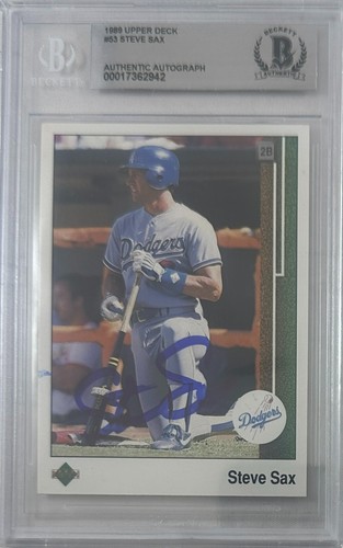 Steve Sax auto signed card 1989 Upper Deck #53 MLB New York Yankees BAS ...