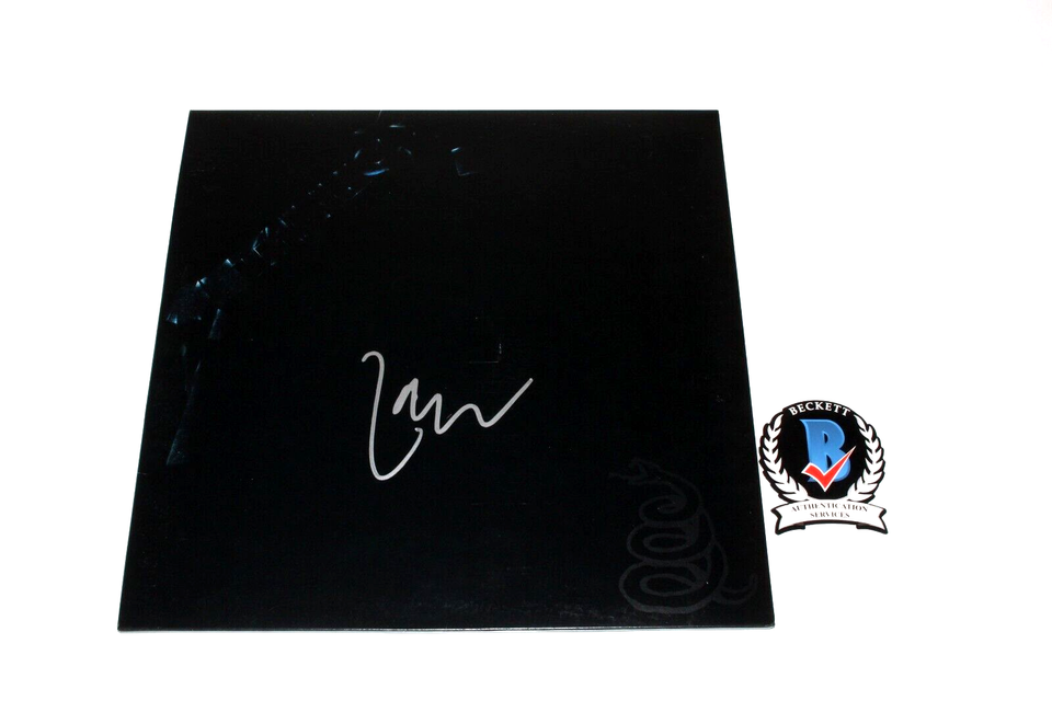 LARS ULRICH SIGNED METALLICA SELF TITLED THE BLACK ALBUM VINYL RECORD ...