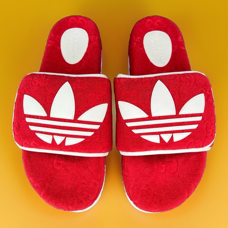 Gucci X Adidas GG Magic Sponge Demetra Vegan Logo Slides UK 11 - US 11. ...