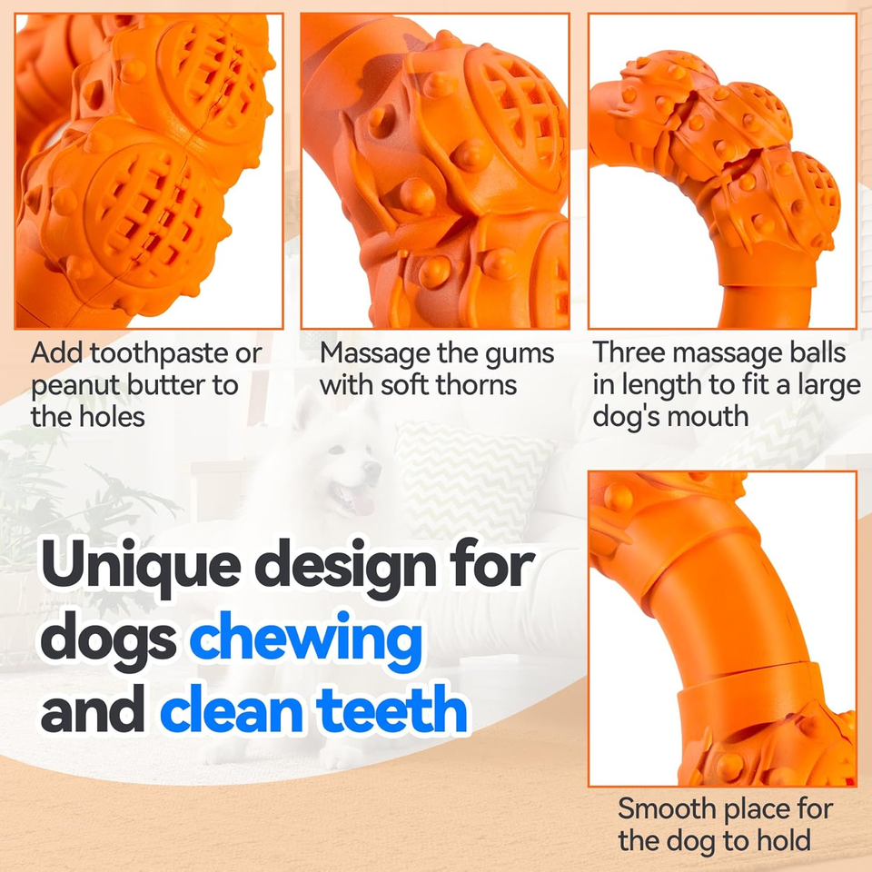 Indestructible Dog Chew Ring Toys for Aggressive Chewers, Super Chewer ...