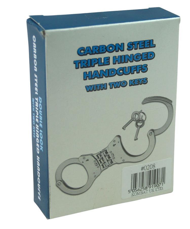 Kombat UK Handcuffs Triple Hinged Elite Carbon Steel Speed Cuffs ...