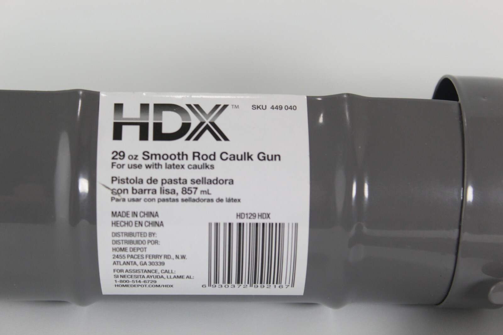 HDX 29 Ounce Smooth Rod Caulk Gun HD129 HDX For Use With Latex Caulks ...