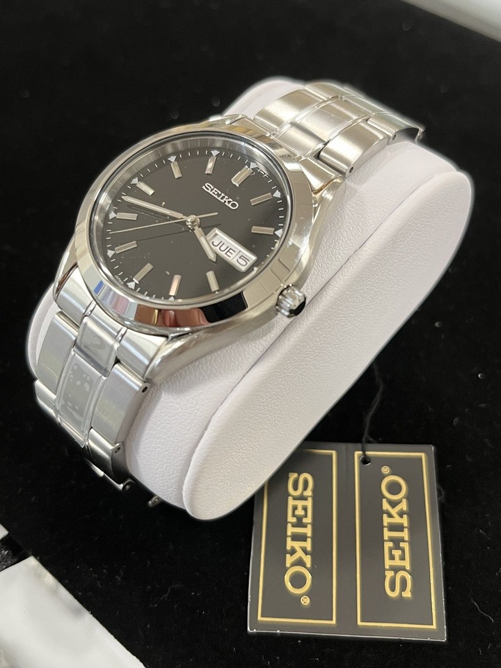 Seiko Essentials Quartz Black Dial Men's Watch SUR361 | eBay