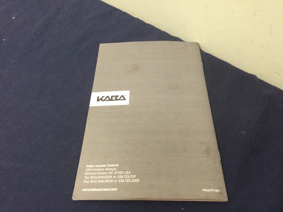 Kaba Simplex LP1000 Series Pushbutton Lock Instruction Book | eBay