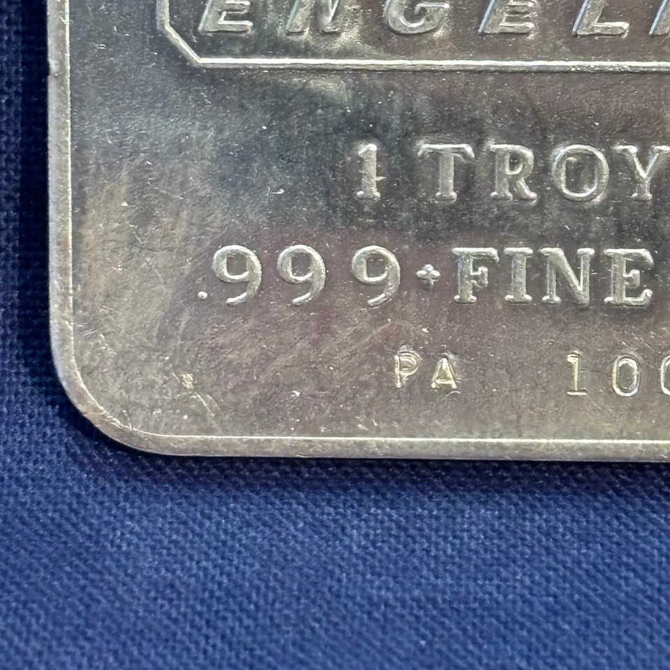 Engelhard .999 1 Troy Oz Fine Silver Bar Low Number PA 10013 | eBay