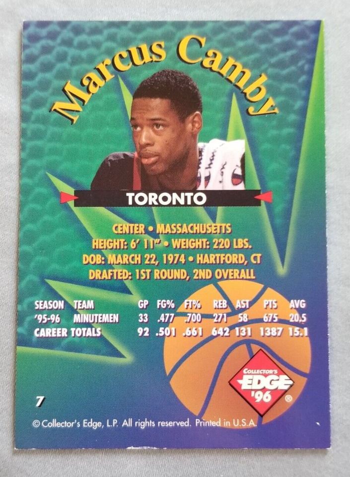 Marcus Camby 1996 Collector's Edge Rookie Rage Basketball card #7 ...