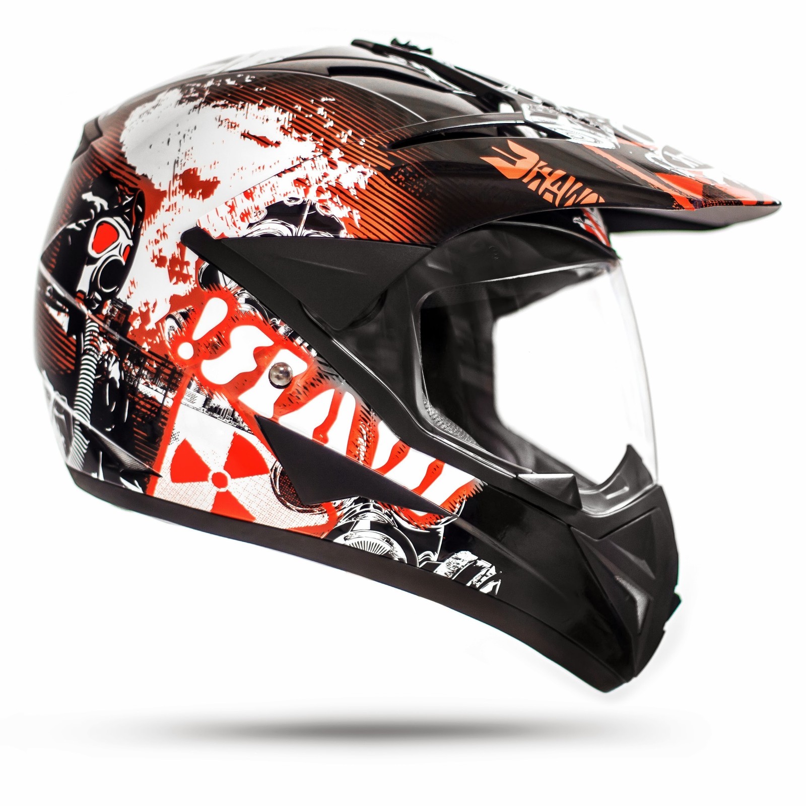 Crosshelm mit Visier Schwarz Größe M Quad ATV Enduro Helm Motorradhelm ...