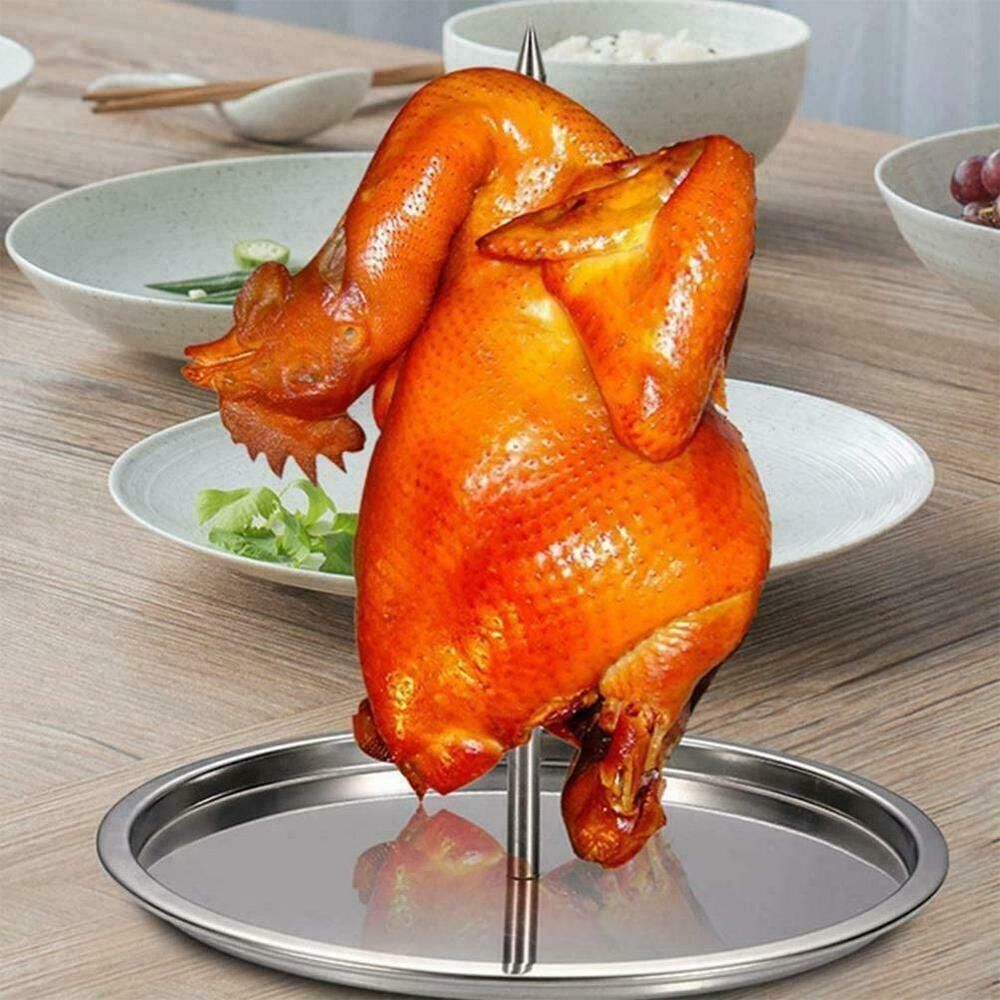 Chicken Rack Barbecue Meat Rack Spike Poultry Hanger Vertical Skewer ...