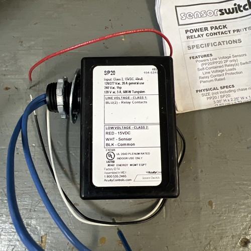 Sensorswitch sp20 relay circuit power pack by Acuity for 15 to 24VDC ...
