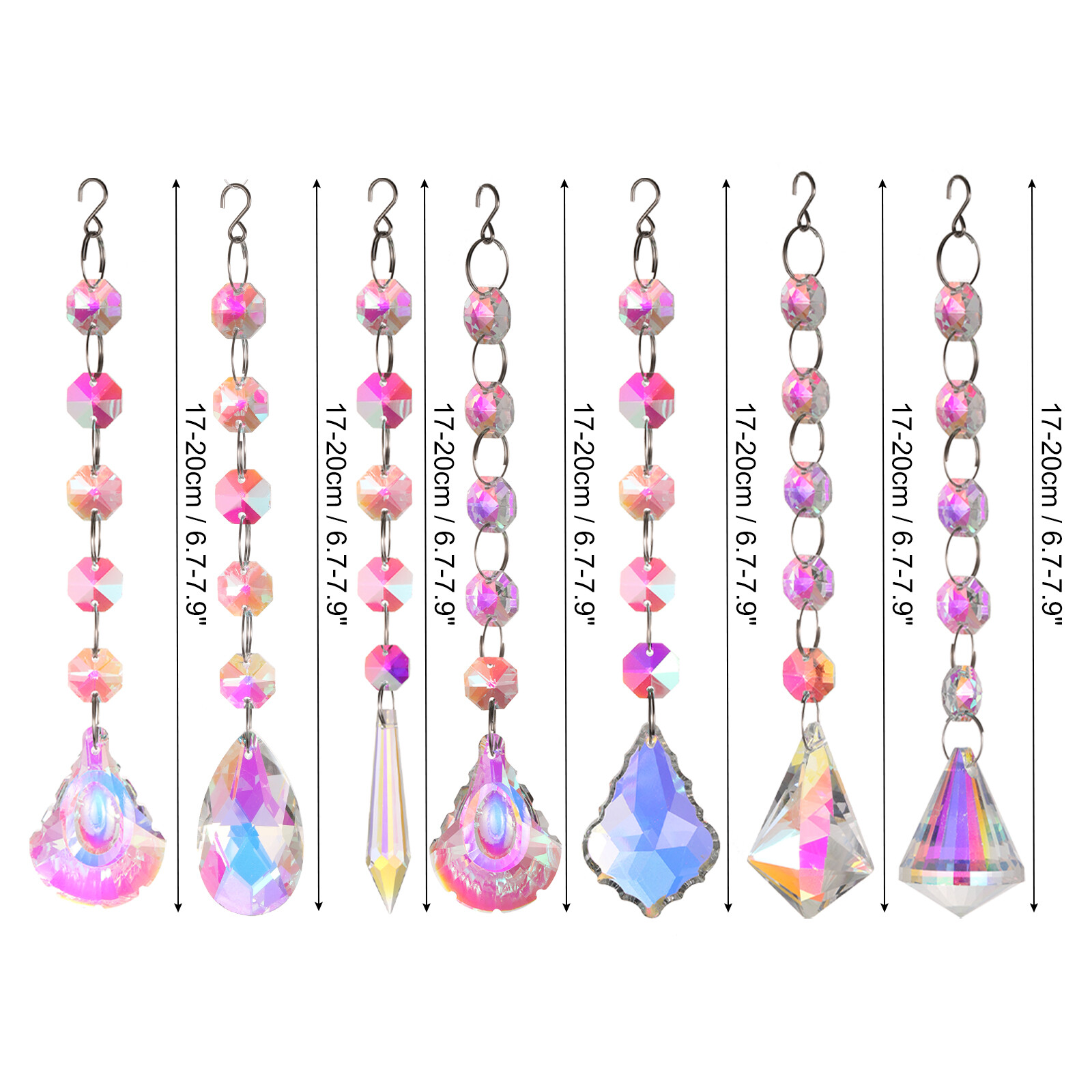 7Pcs Colorful Crystals Sun Catcher Hanging Suncatchers Prism Pendant ...