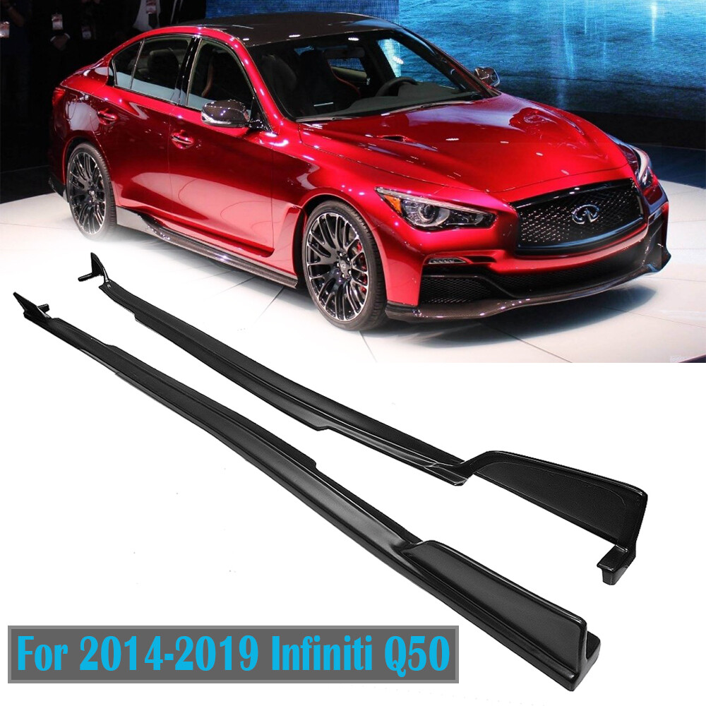TYPE-ST Fit 2014-2019 Infiniti Q50 Side Skirts Add-On Pair Body Kit Raw ...