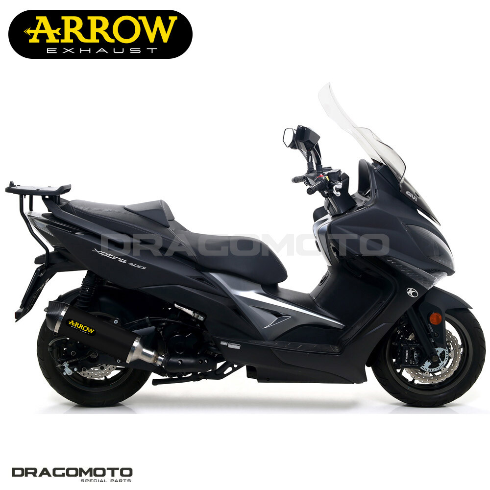 Exhaust KYMCO XCITING 400I 2017 2018 ARROW ALU Black CC Kat RACE-TECH ...