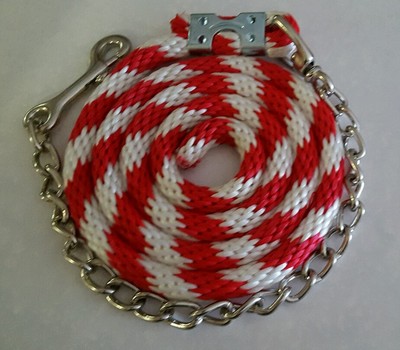 Nylon Lead stud Chain 5 Ft For Horses red/white color | eBay