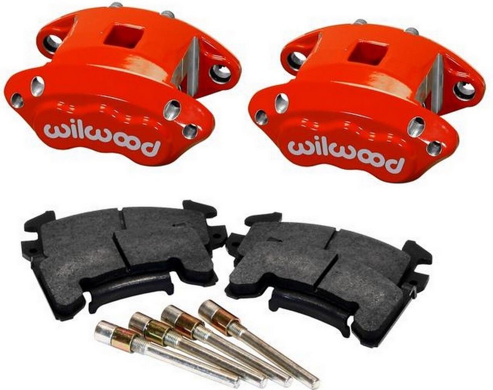 Mustang II Front Disc Brake Slotted CHEVY NO SPINDLES Red Wilwood Dual ...