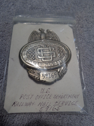 Vintage Obsolete Antique US POST OFFICE RAILWAY MAIL SERVICE BADGE | eBay