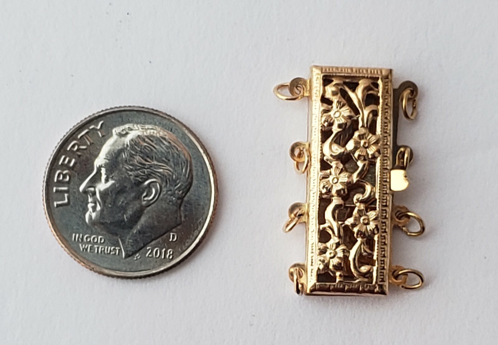 Filigree Box Tab Clasp Rectangle 23mm 14K Gold Filled 4 Strand | eBay