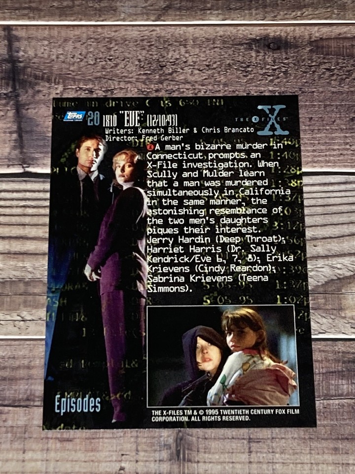Eve 1995 Topps X-Files Season One Trading Cards #20 | eBay